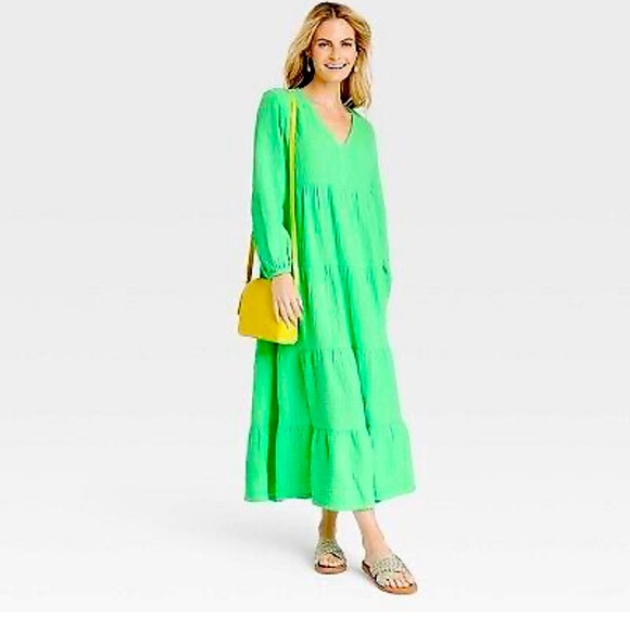 Universal Thread | Dresses | Nwt Womens Bell Long Sleeve Tiered Gauze ...